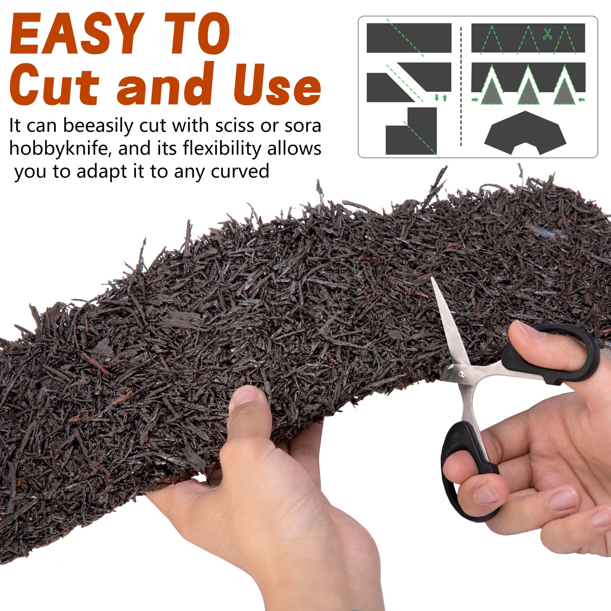 Snapklik.com : DECOHS 140" X 5.5" Recycled Rubber Mulch Mat Roll For ...