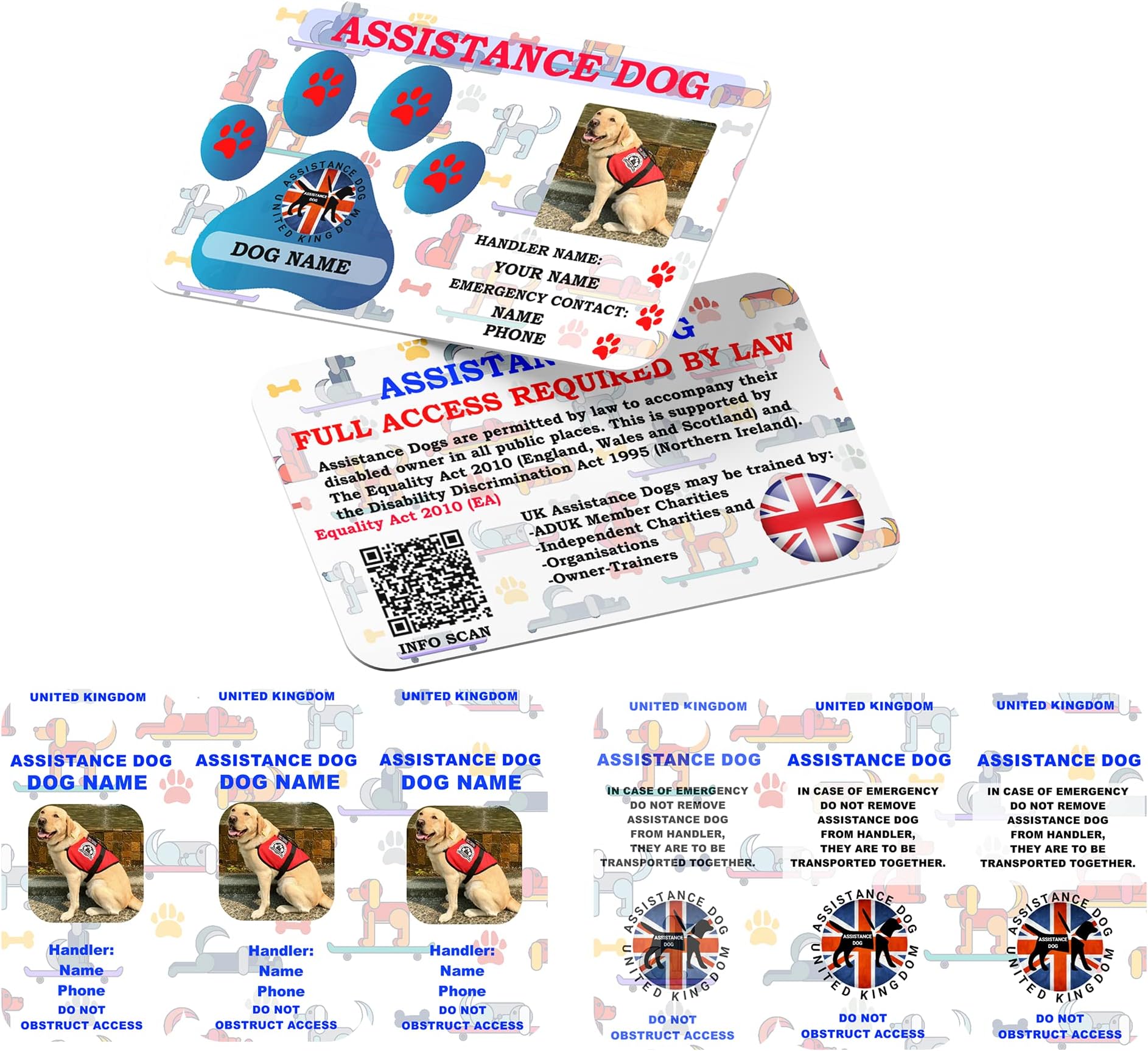 Assistance Dog UK Law Card with Cute Background - Cute Animal ...