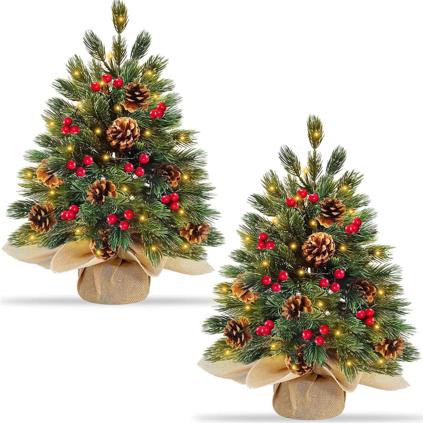 Amazon.com: OasisCraft Tabletop Christmas Tree - 3ft Burlap Base with ...