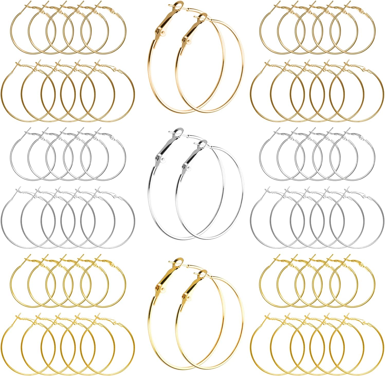Amazon.com: PAGOW 96Pcs Hoop Earrings Finding, Hypoallergenic Alloy ...