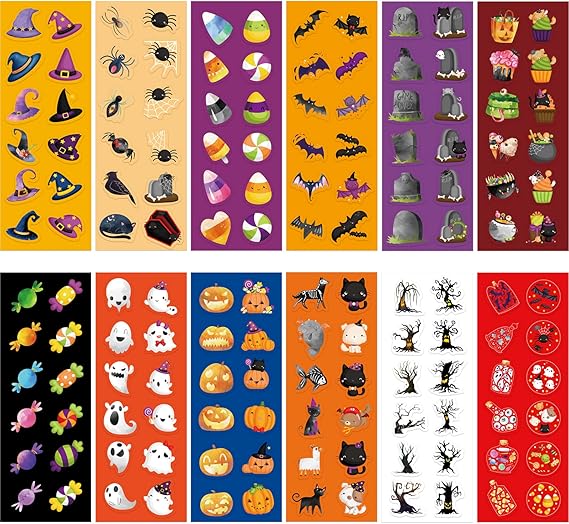 Amazon.com: Fancy Land Halloween Stickers Bulk for Kids 1440 Mini ...