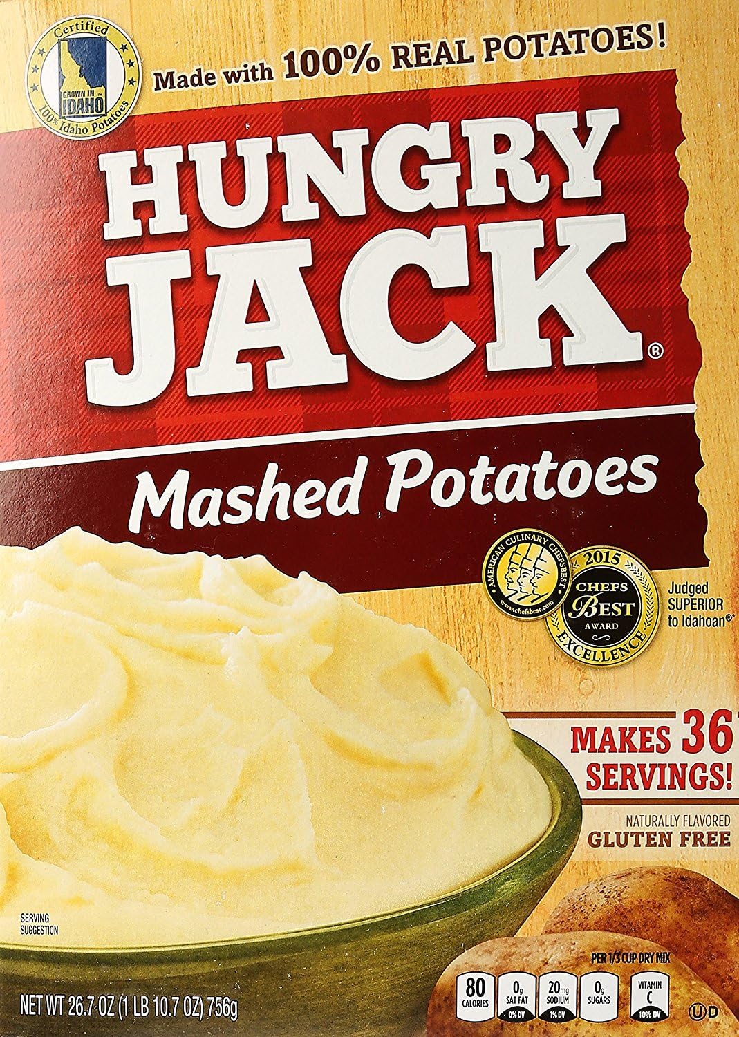 Amazon.com : Hungry Jack Instant Mashed Potatoes, Naturally Flavored ...