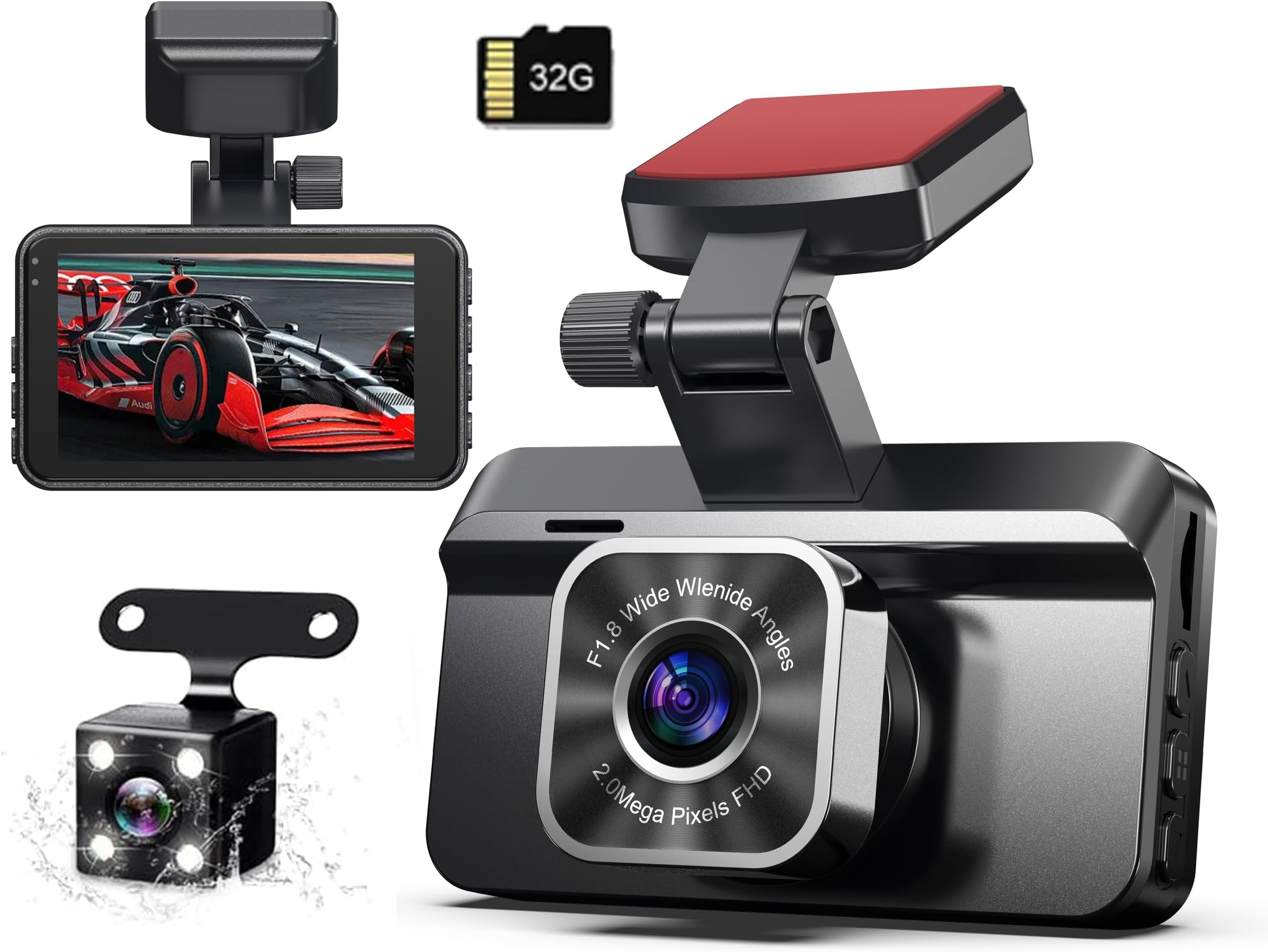 Amazon.com: VSAIL Front and Rear car Cameras, 1296P Full HD car Camera ...