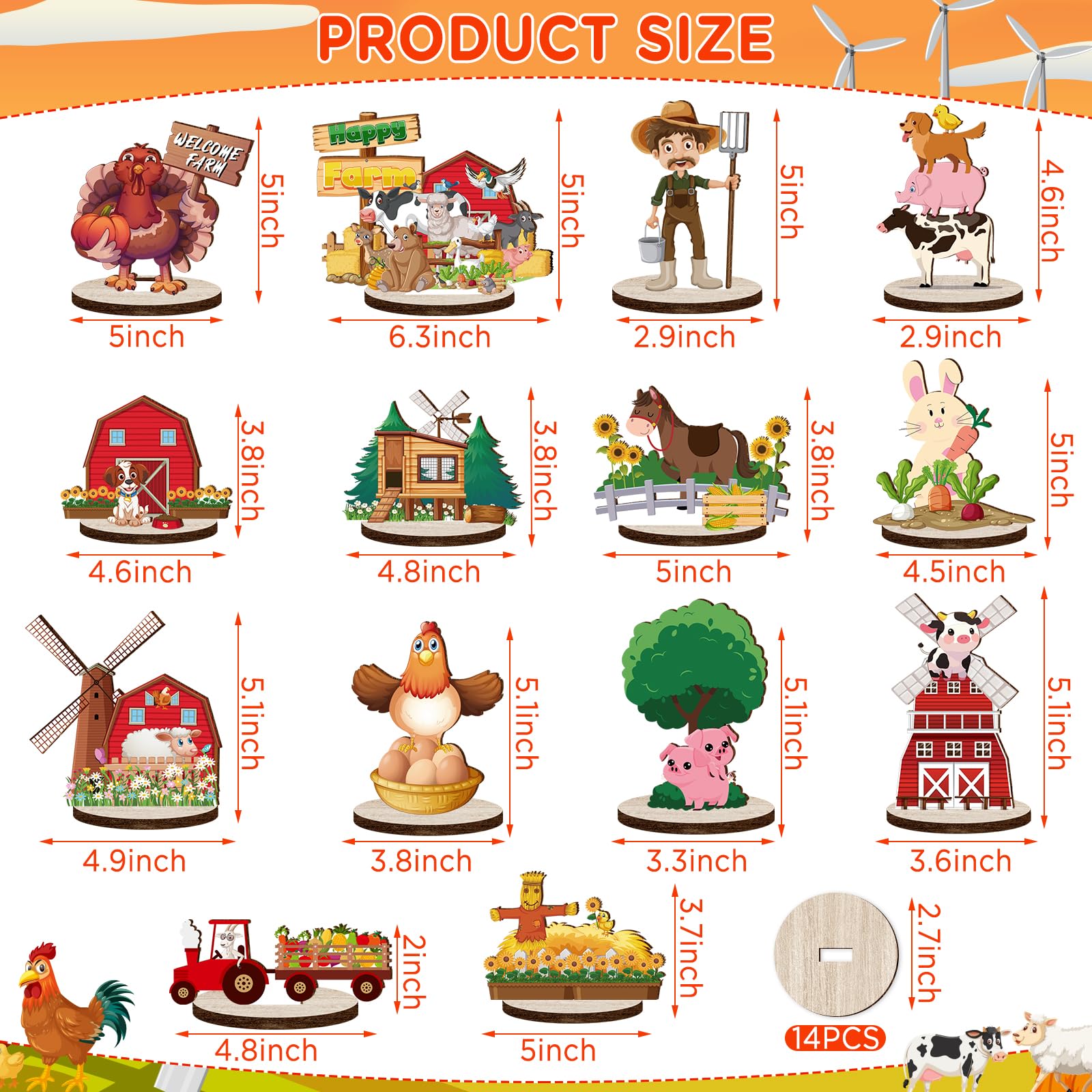 Farm Decorations For Party Farm Party Decorations Epakh 10 Pieces ...