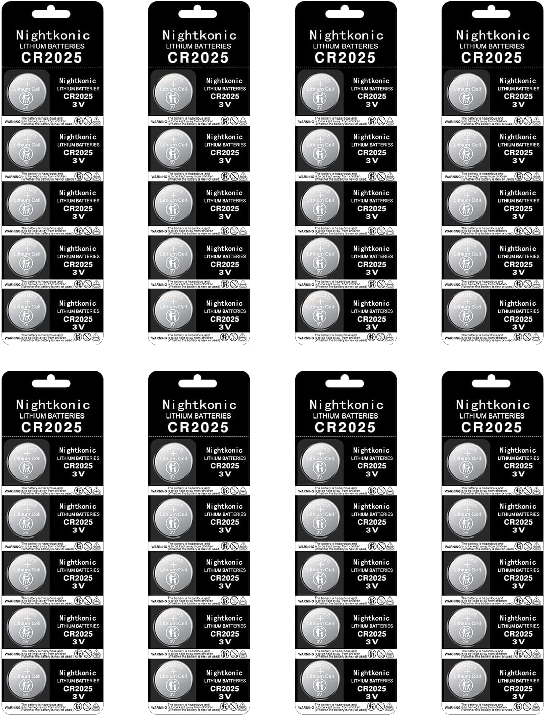 Amazon.com: Nightkonic 40 - CR2025 Battery 3v Lithium Button Cell Coin ...