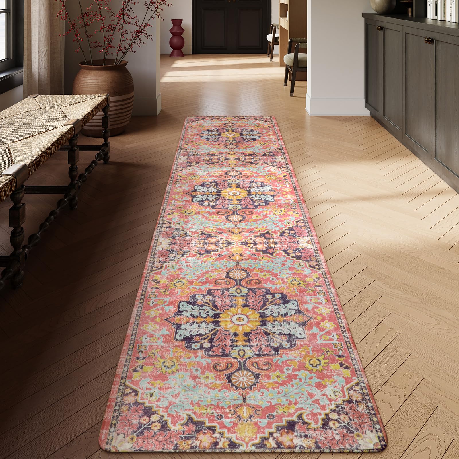 Amazon.com: Lahome Boho Hallway Runner Rug Non-Slip Kitchen Runner Rugs ...