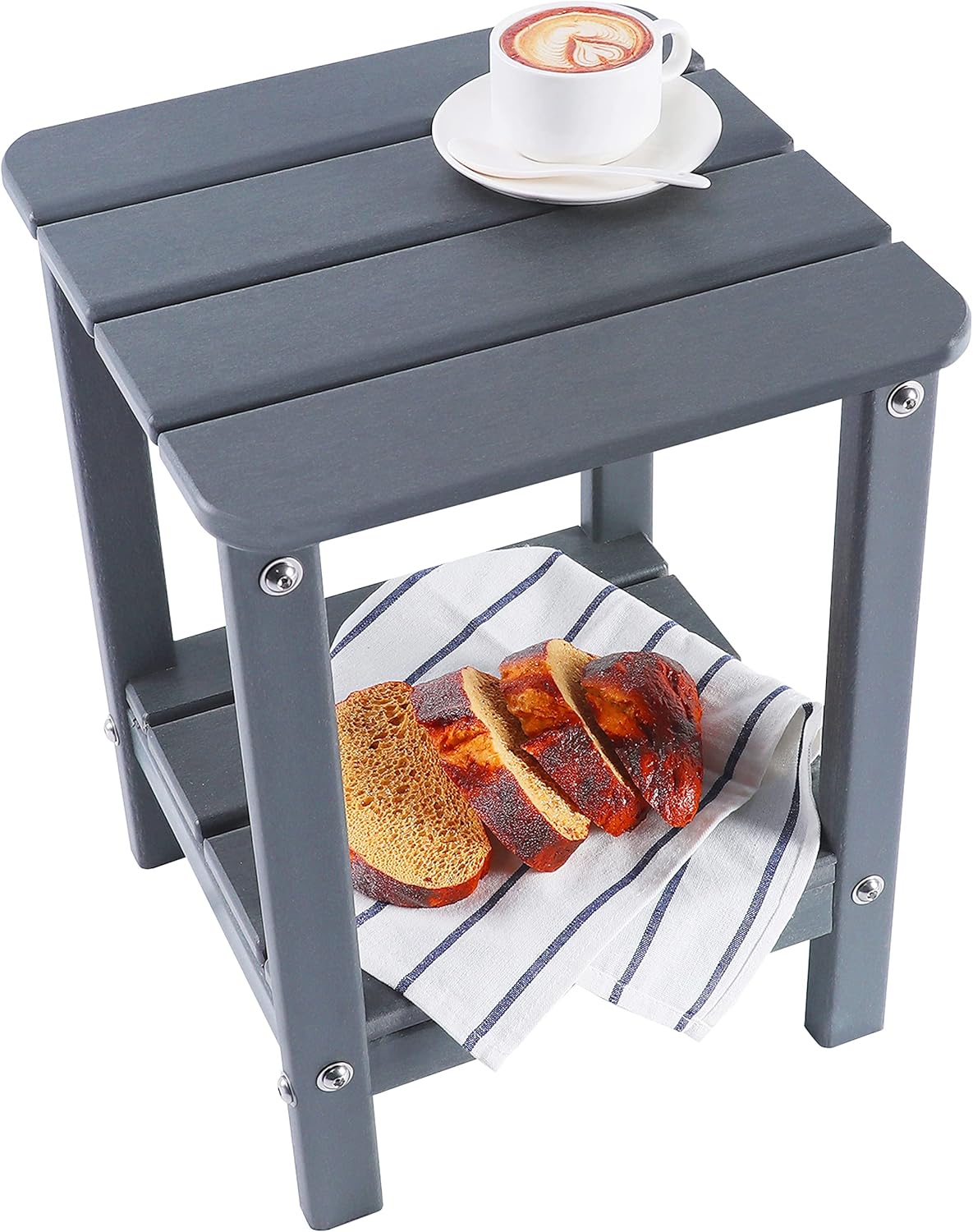 Amazon.com: Aoorun hdpe Patio Table Small, 2 Tier - Grey : Patio, Lawn & Garden