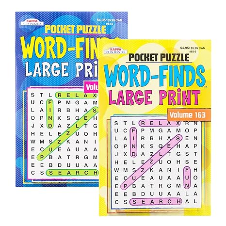 Amazon.com: Kappa Pocket Puzzle Word Finds Large Print - 8" x 5" Digest ...