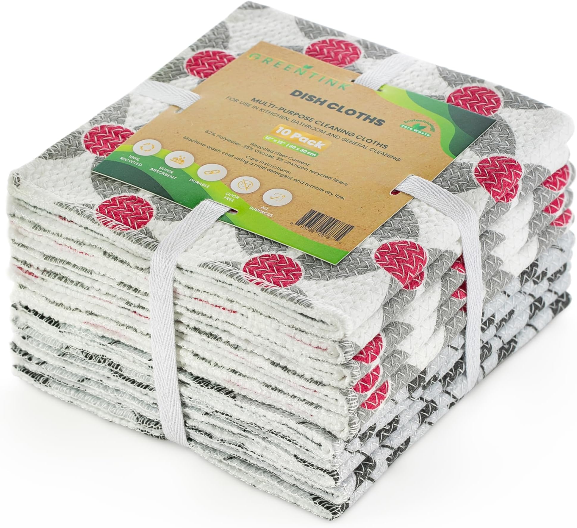 Amazon.com: GREENTINK Eco-Friendly Reusable Dish Cloth Set – 24-Pk ...