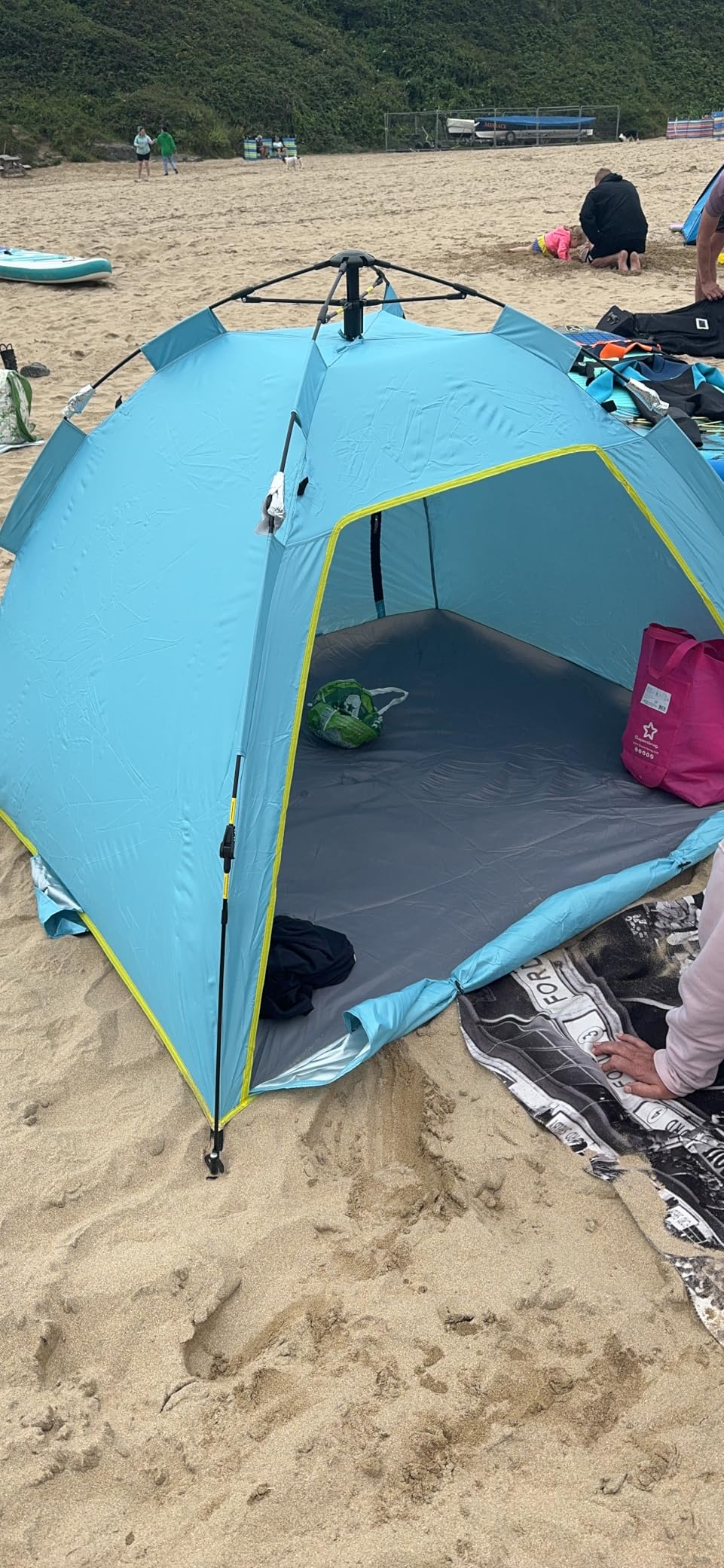 Cflity Pop Up Beach Tent, 1-3 Person Automatic Instant UV 50+ Extra ...