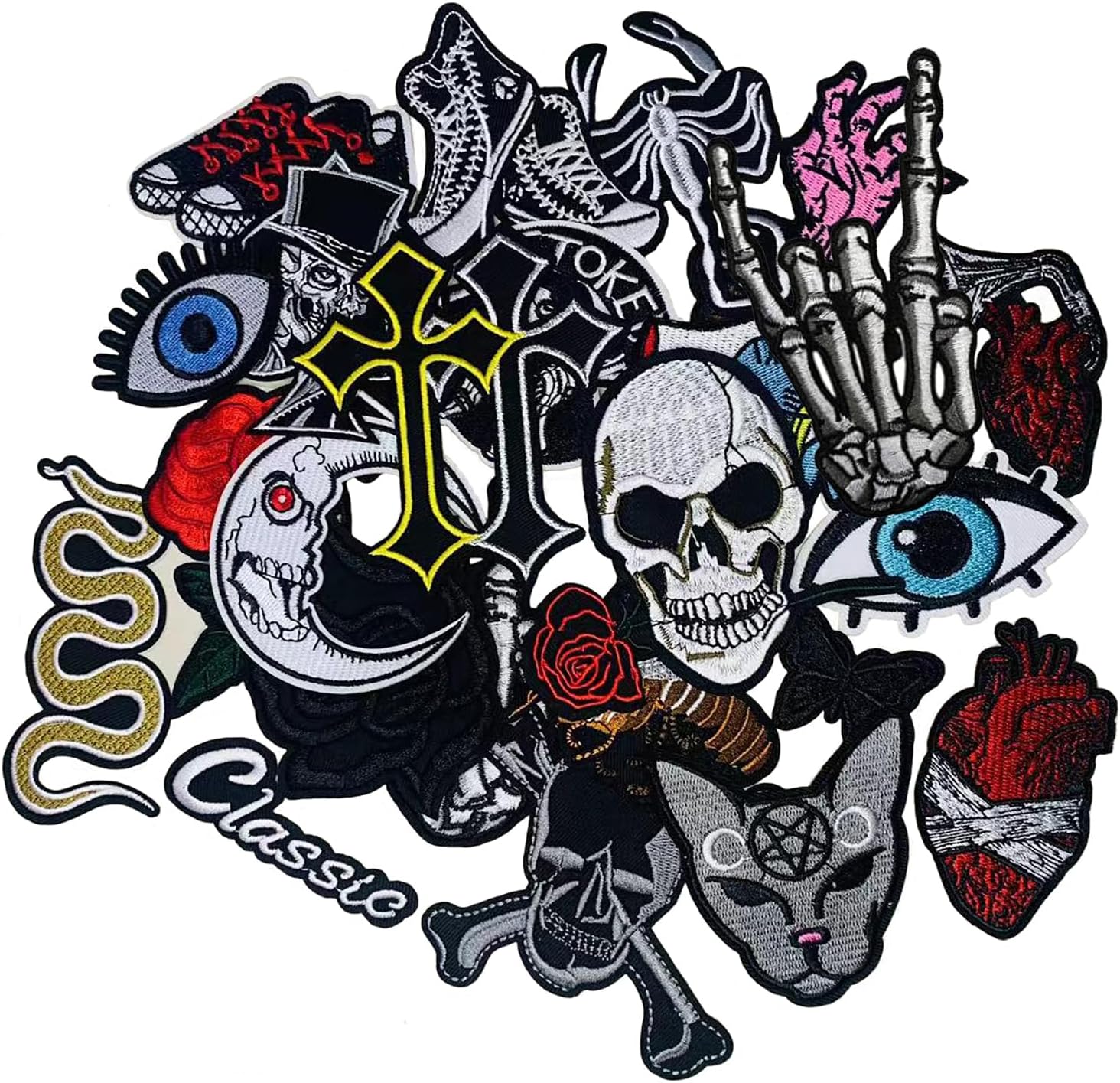 Amazon.com: 26Pcs Dark Rock Band Embroidery Patches DIY Motif Iron On ...