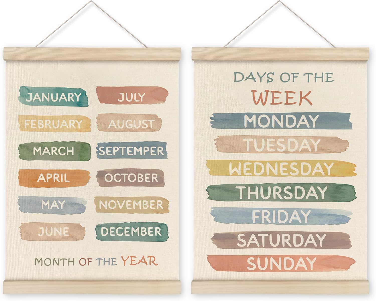 Amazon.com: HRQKO Boho Week Month Decor Poster Hanger Frame Set of 2 ...