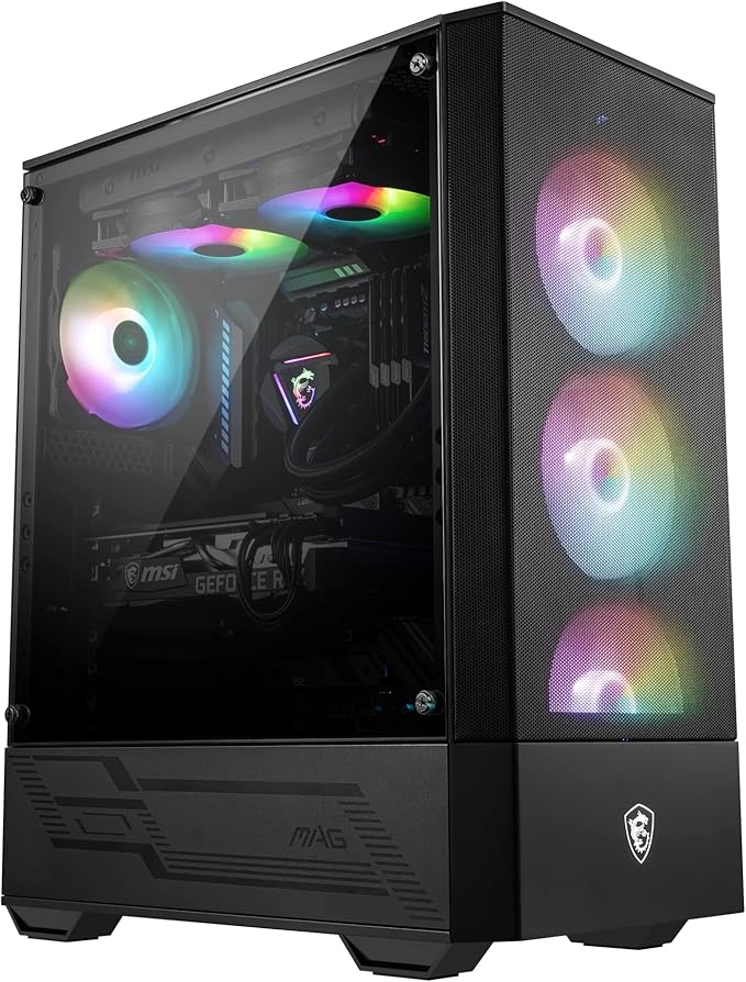 MSI MAG FORGE 112R Mid-Tower PC Case - Tempered Glass, Supports ATX ...