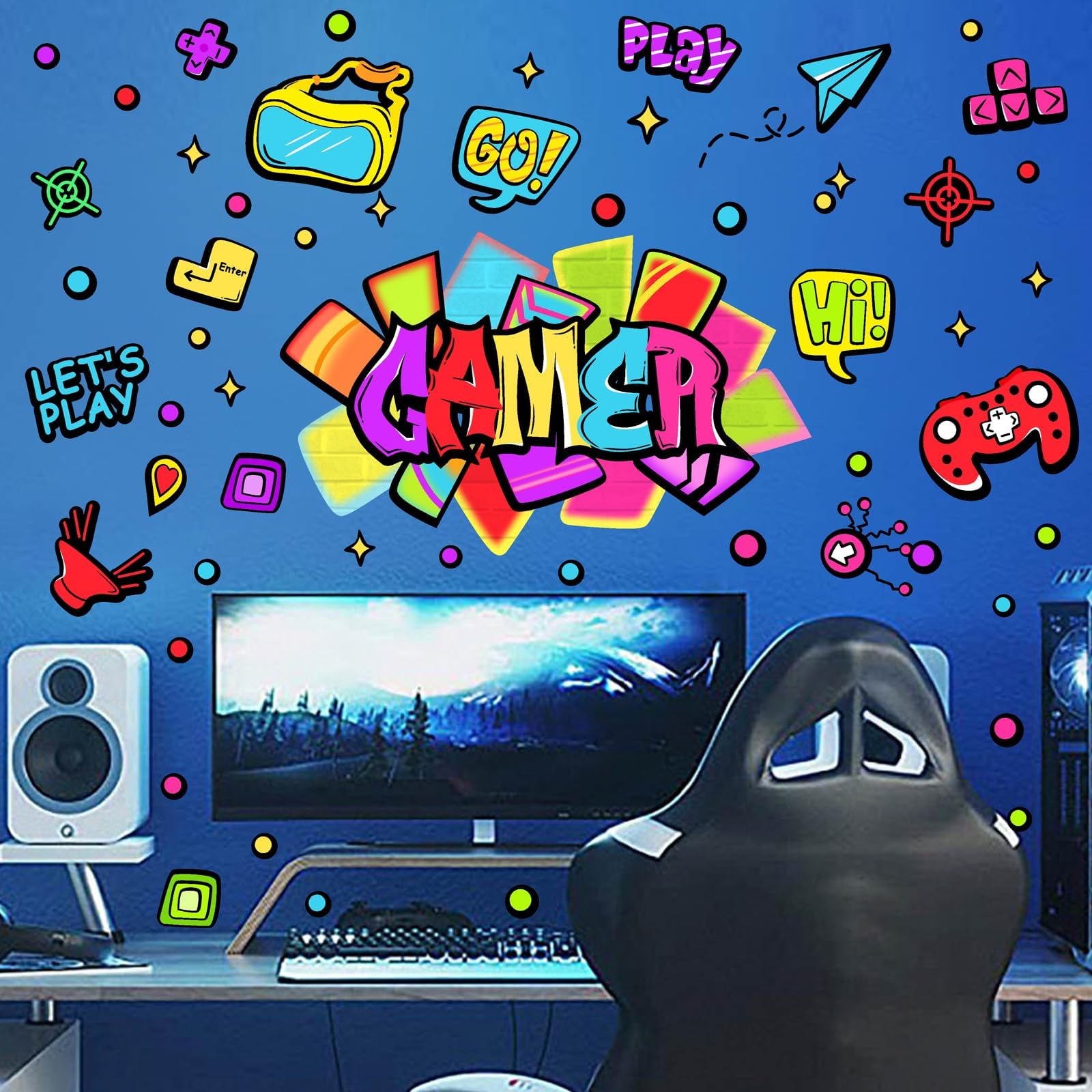 Amazon.com: TOARTI 3D Game Wall Decals,Gaming Wall Stickers for Boys ...