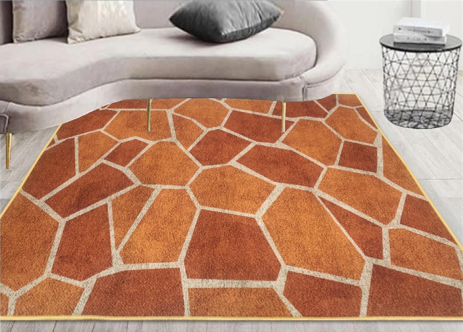 Amazon.com: Rustic Stone Geometric Design Area Rug Anti Fatigue ...