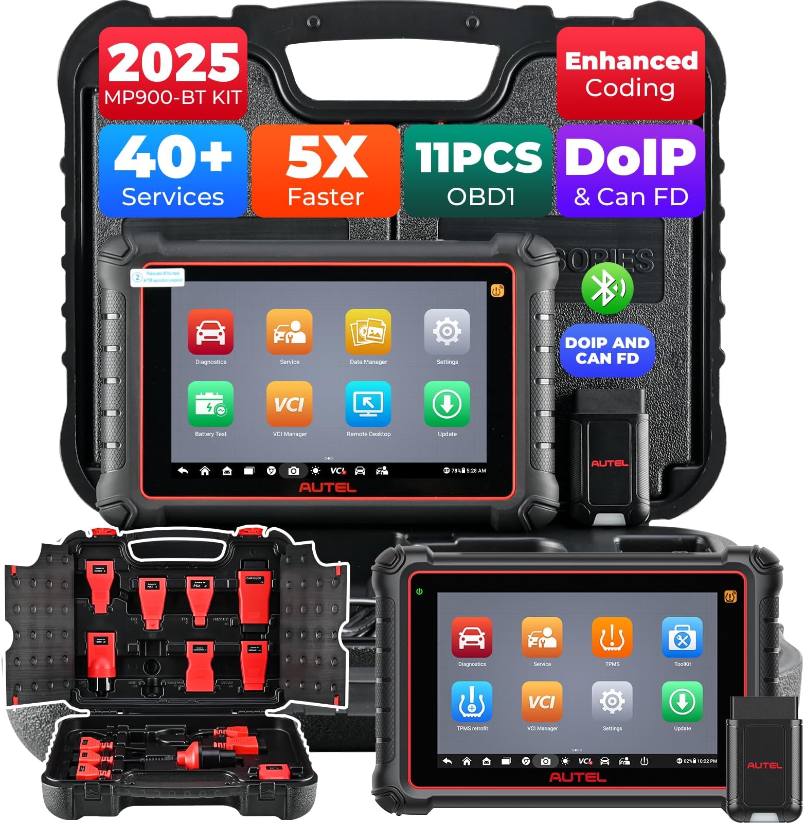 Autel MaxiCOM MK808 OBD2 Diagnostic Scan Tool with All System & Service ...