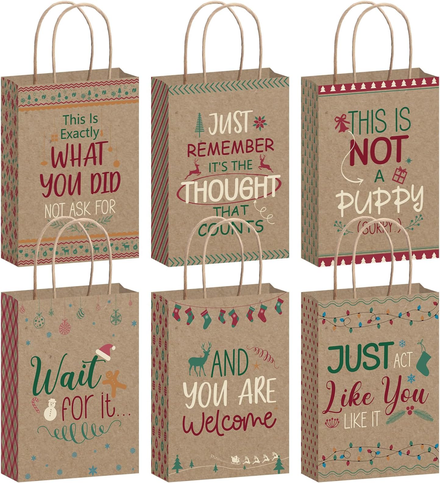 Amazon.com: Dinifee 12 Pcs Funny Gift Bags Kraft Paper Snarky Gift Bag ...