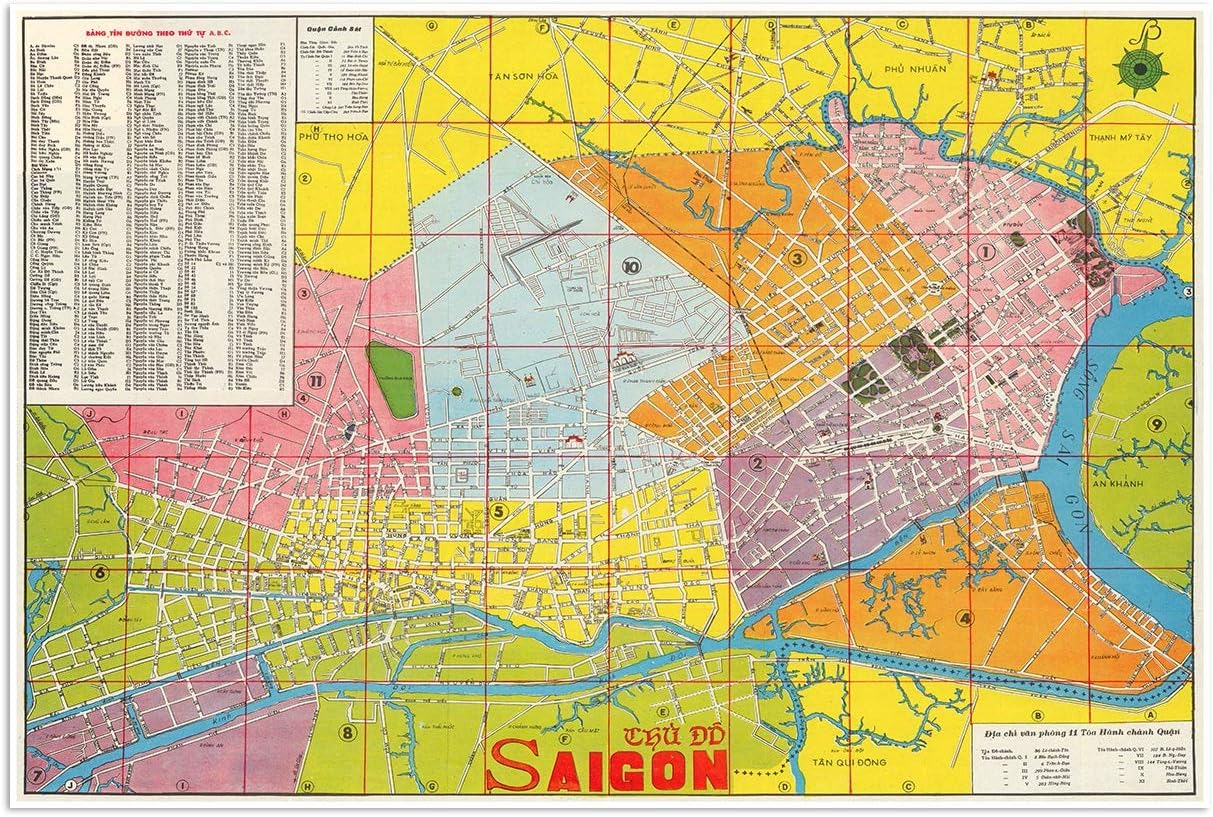 Amazon.com: Antiguos Maps Map of Saigon THU do Saigon Vietnam circa ...
