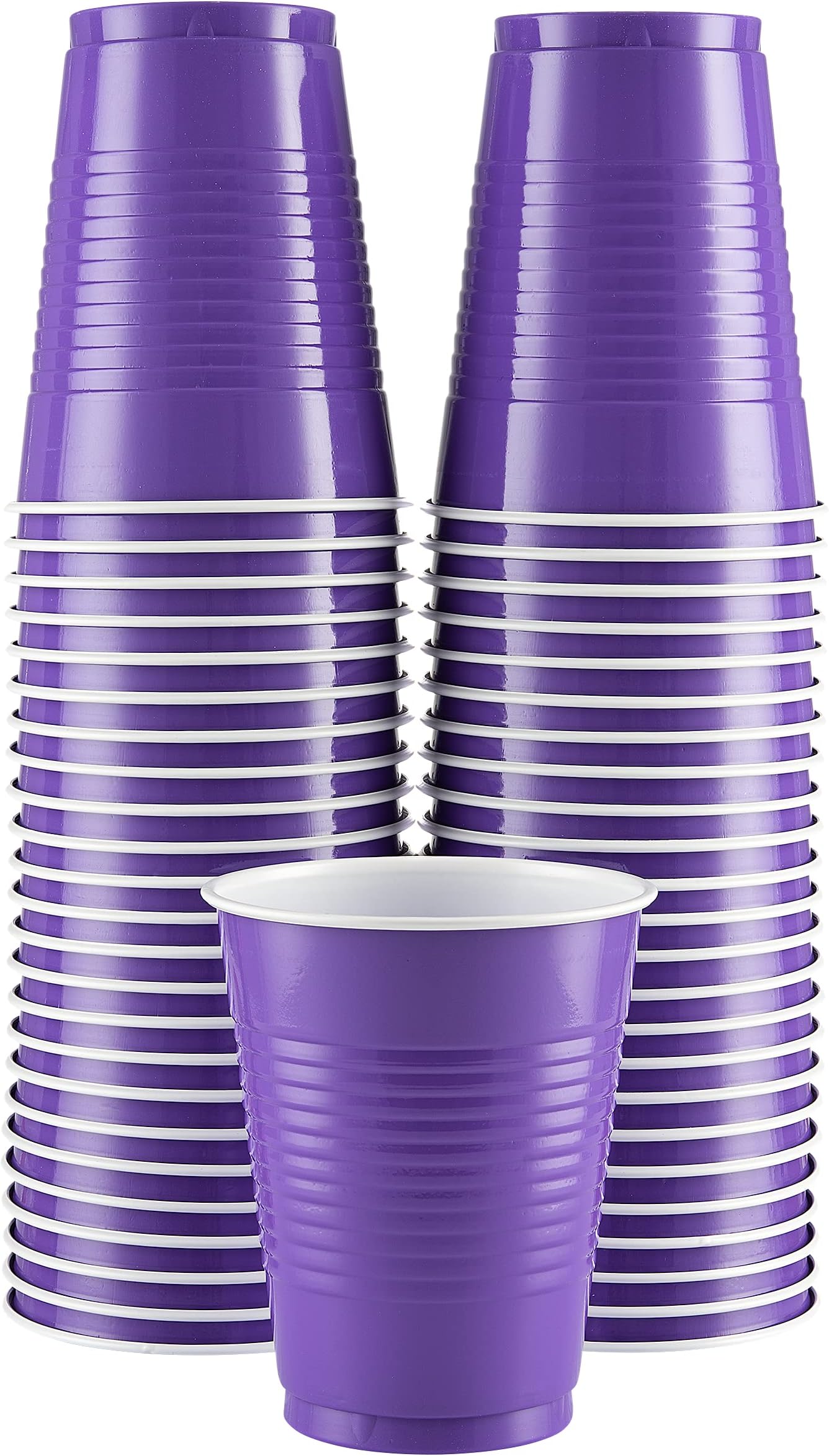 Amazon.com: Amscan New Purple Party Plastic Cups - 12 Oz. | 20 Purple ...