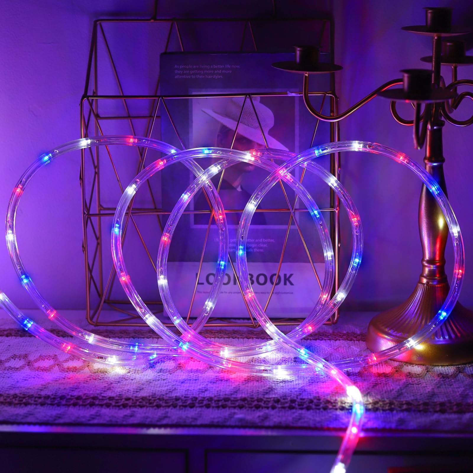 Amazon.com: 50ft 360 LED Waterproof Rope Lights,110V Connectable Indoor ...