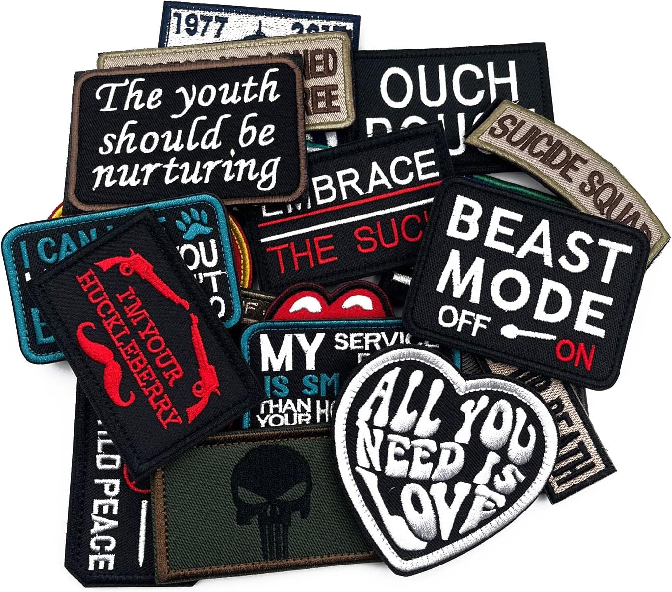 Amazon.com: 20 Pieces Random Patches Tactical Morale Embroidery Patches ...