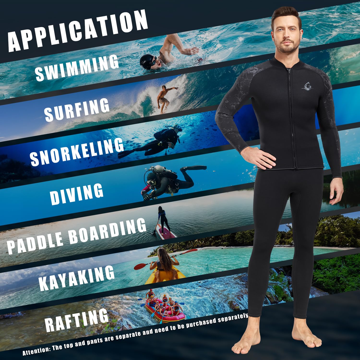 Snapklik.com : Wetsuit Pants Men, 3mm Wetsuits Neoprene Pull-on Pant ...