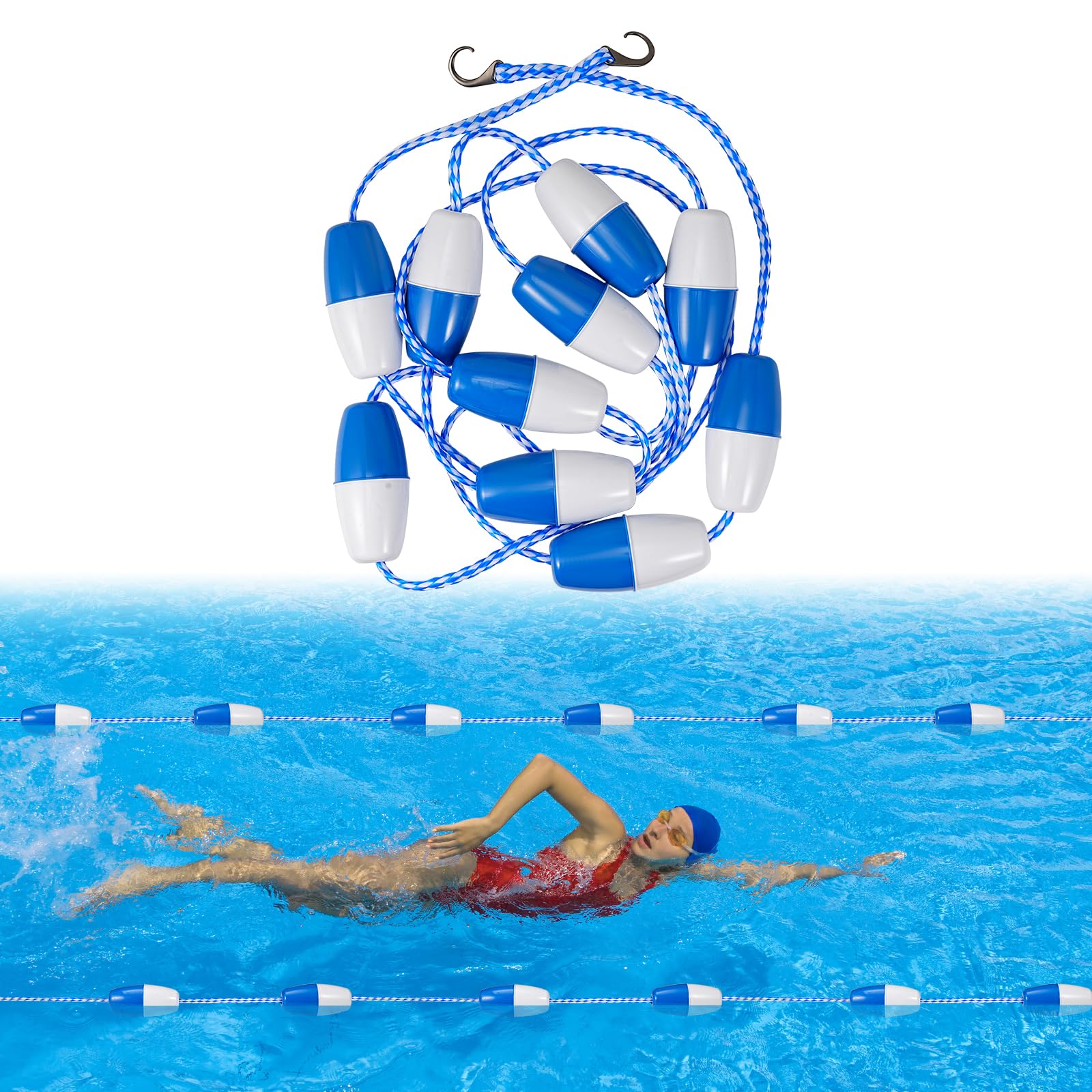 Amazon.com : Swimming Pool Buoys Safety Rope with Floating Buoys Safety ...