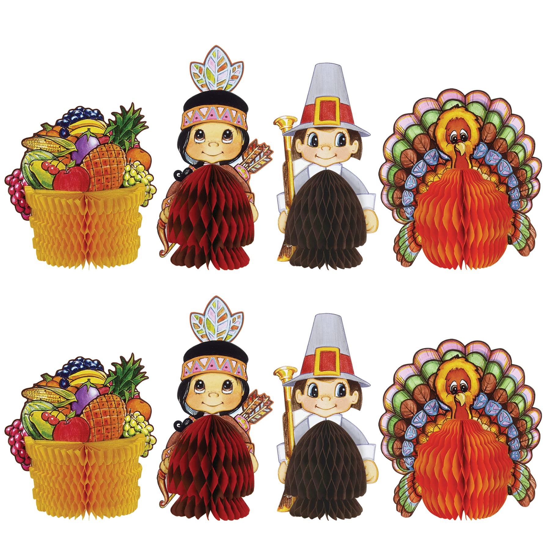 Amazon.com: Beistle 8 Piece Mini Happy Thanksgiving Decorations - Table ...