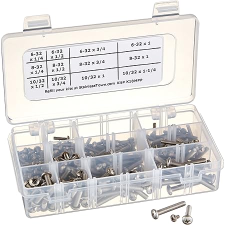 Amazon.com: Stainless Steel Phillips Pan Machine Screw Assortment Kit : Industrial & Scientific