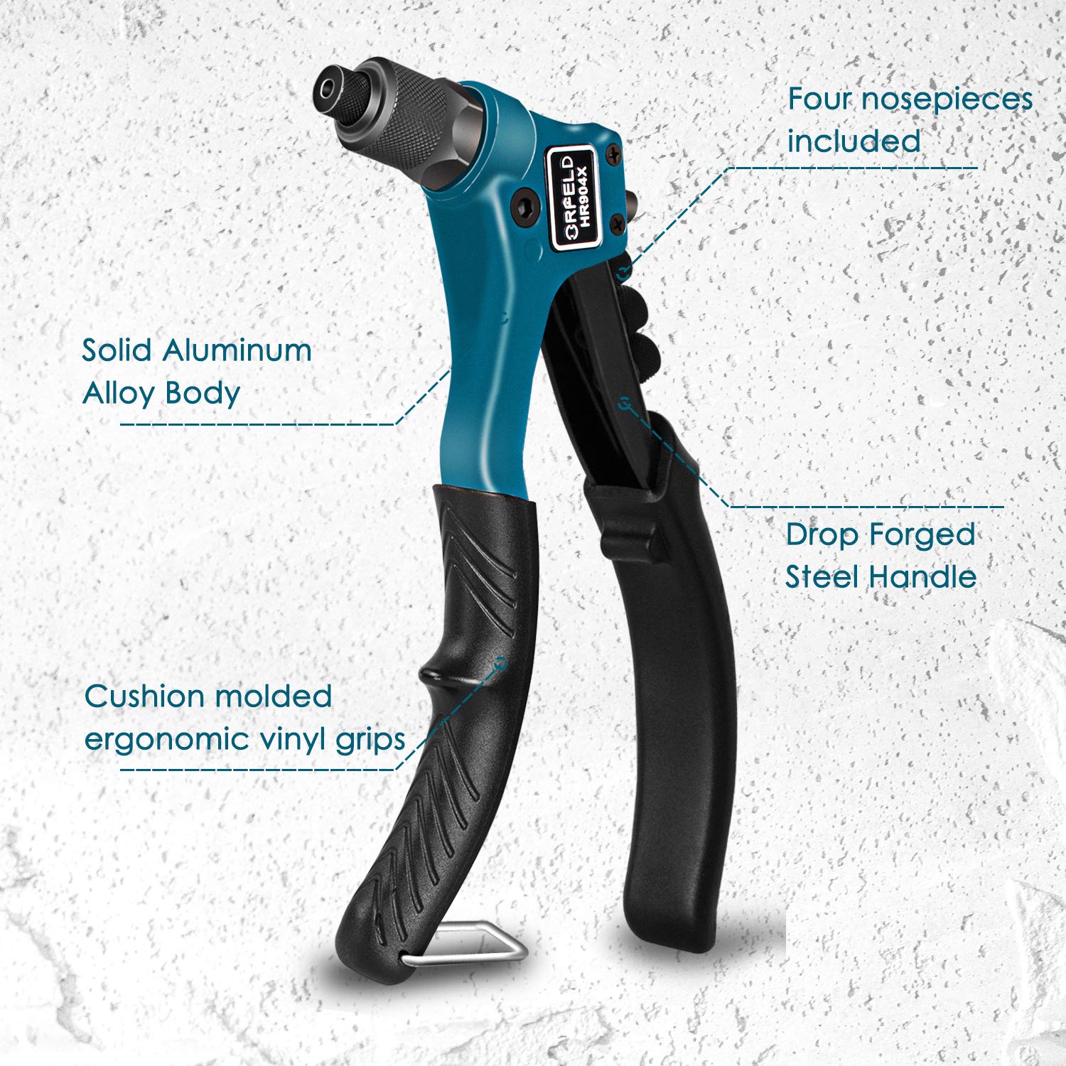 Buy ORFELD Pop Rivet Gun, One-hand Rivet Gun With 4 Tool-free ...