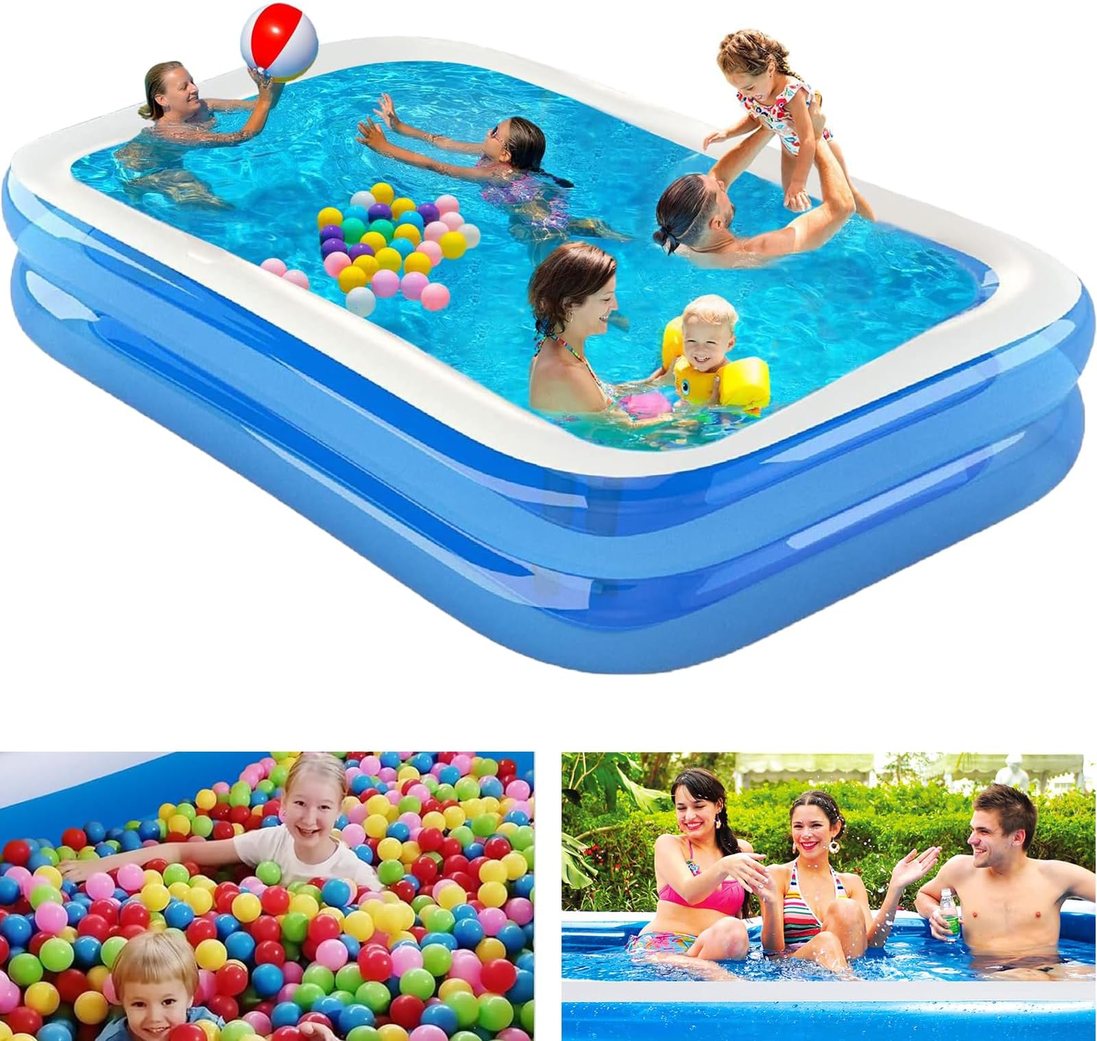 Uzelia Alberca Inflable para Niños, 180x100cm Piscina Alberca Inflable ...