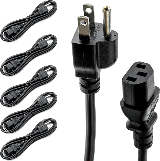 Amazon.com: UL Approved (10FT 18/3-5PK) Universal Computer Monitor ...