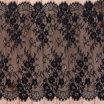 Amazon.com: 3 Yards Eyelash Lace Fabric Floral Pattern Lace Trims for ...
