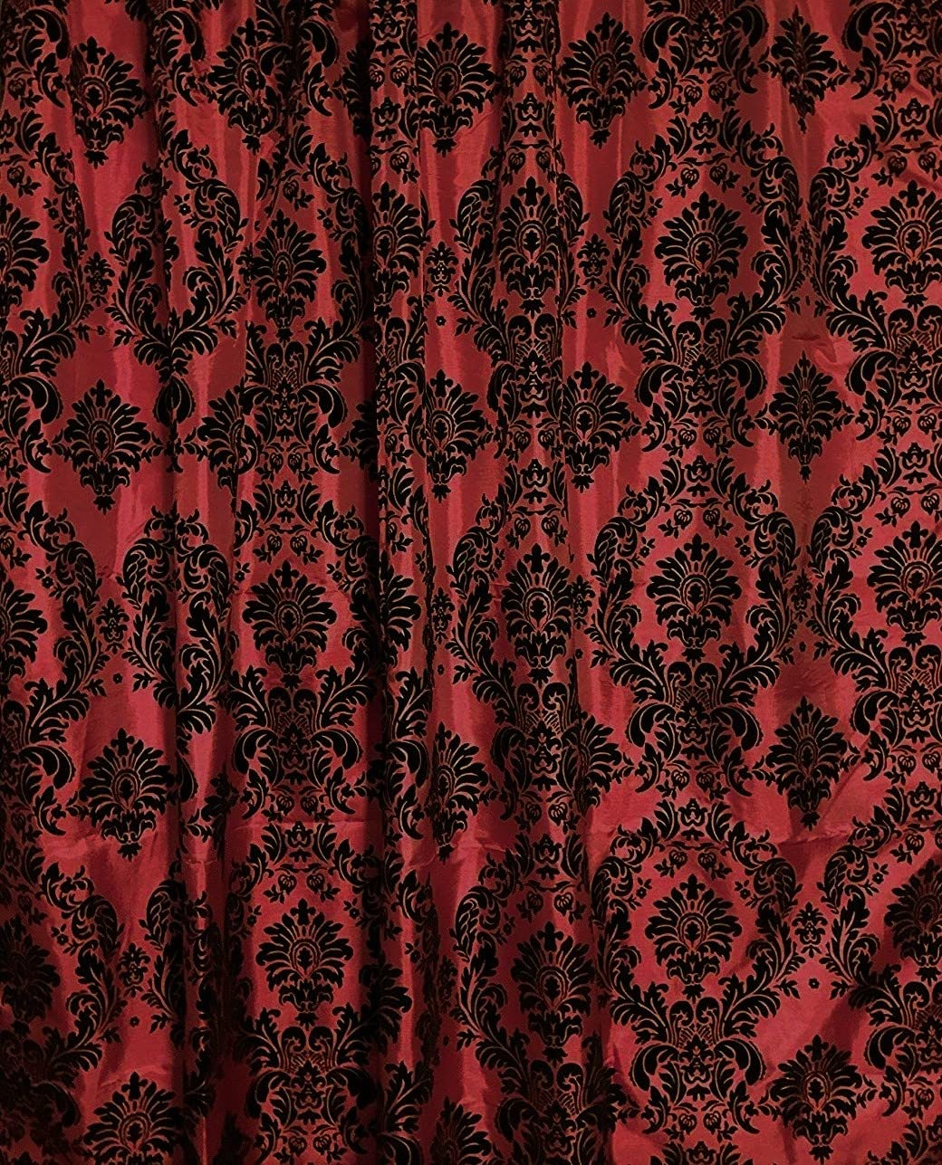 Red And Black Damask Fabric