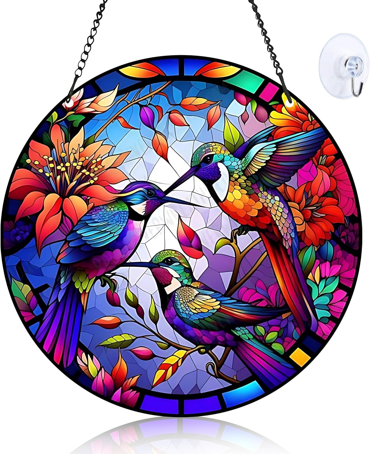 Amazon.com: GyovinnJuwanua Sun Catcher Window Decor - Colorful Stained ...