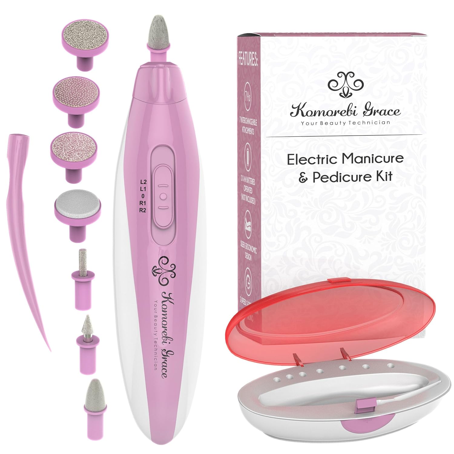 Amazon.com : Electric Nail File Manicure & Pedicure Set: 2-Speed ...