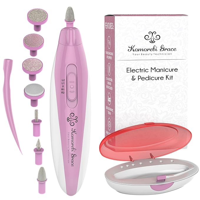 Amazon.com : Electric Nail File Manicure & Pedicure Set: 2-Speed ...