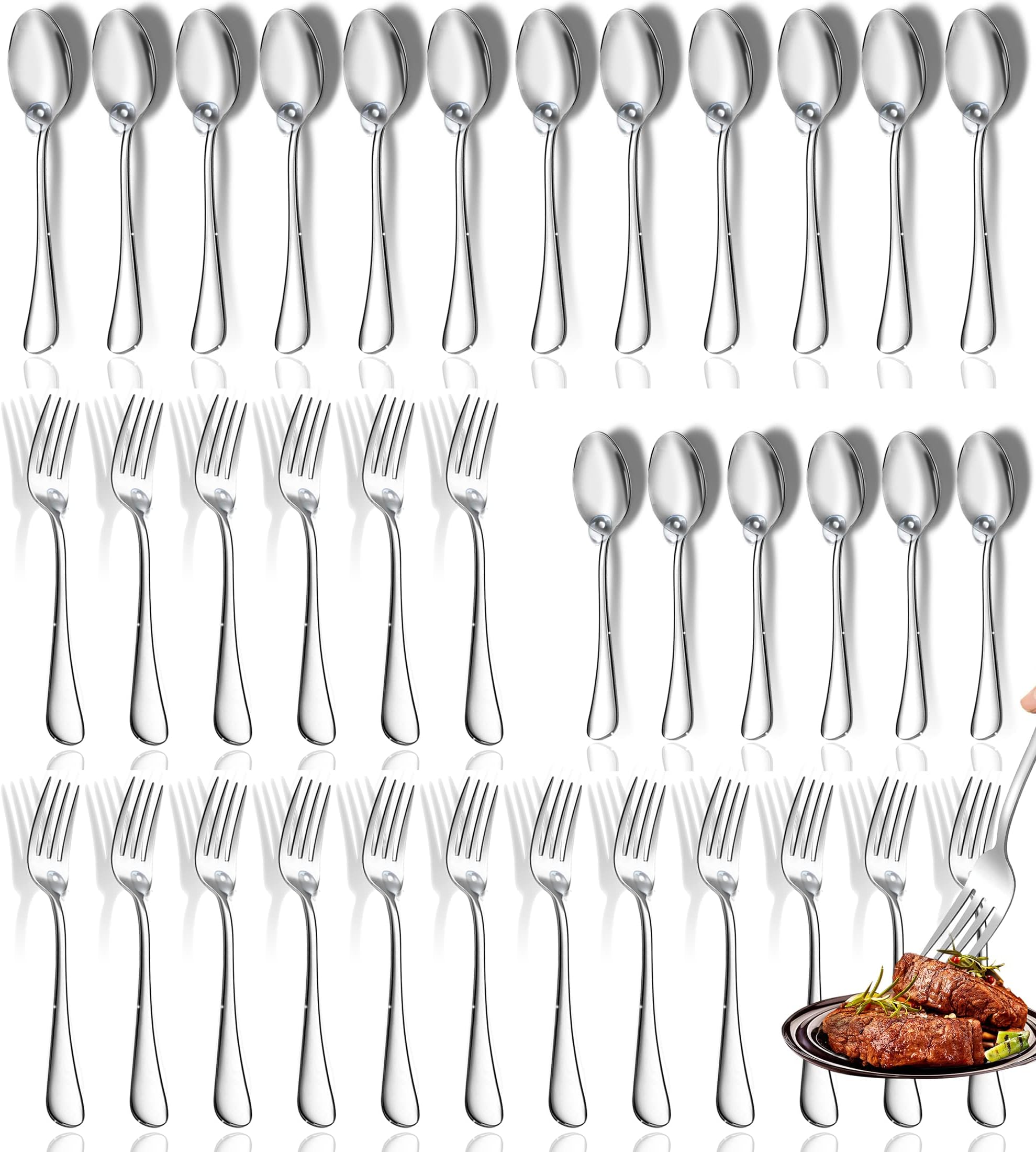 Amazon.com | BBTO 100 Pcs Forks and Spoons Silverware Set Bulk ...