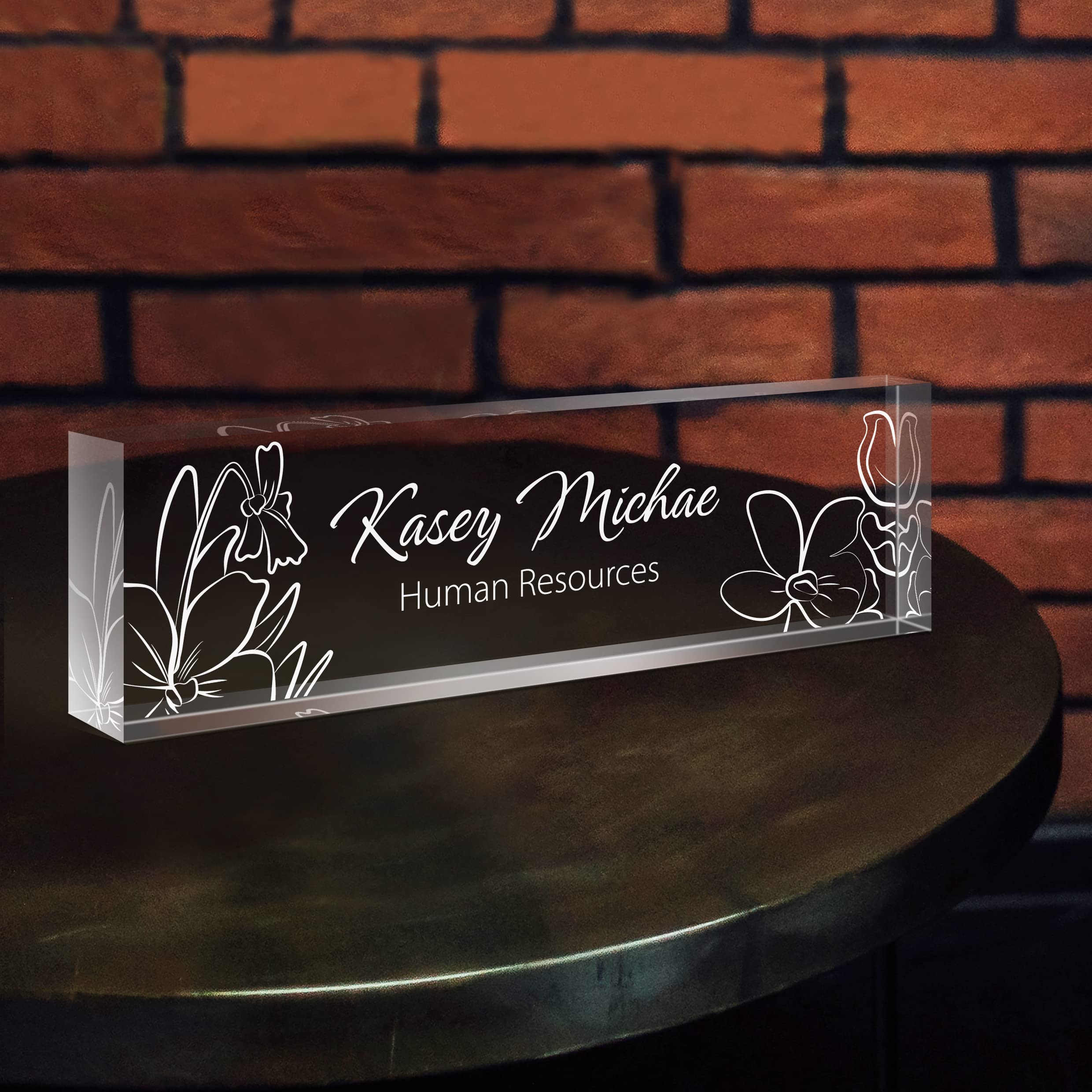 Amazon.com: Custom Engraved Acrylic Name Plates for Desks, Office Desk ...