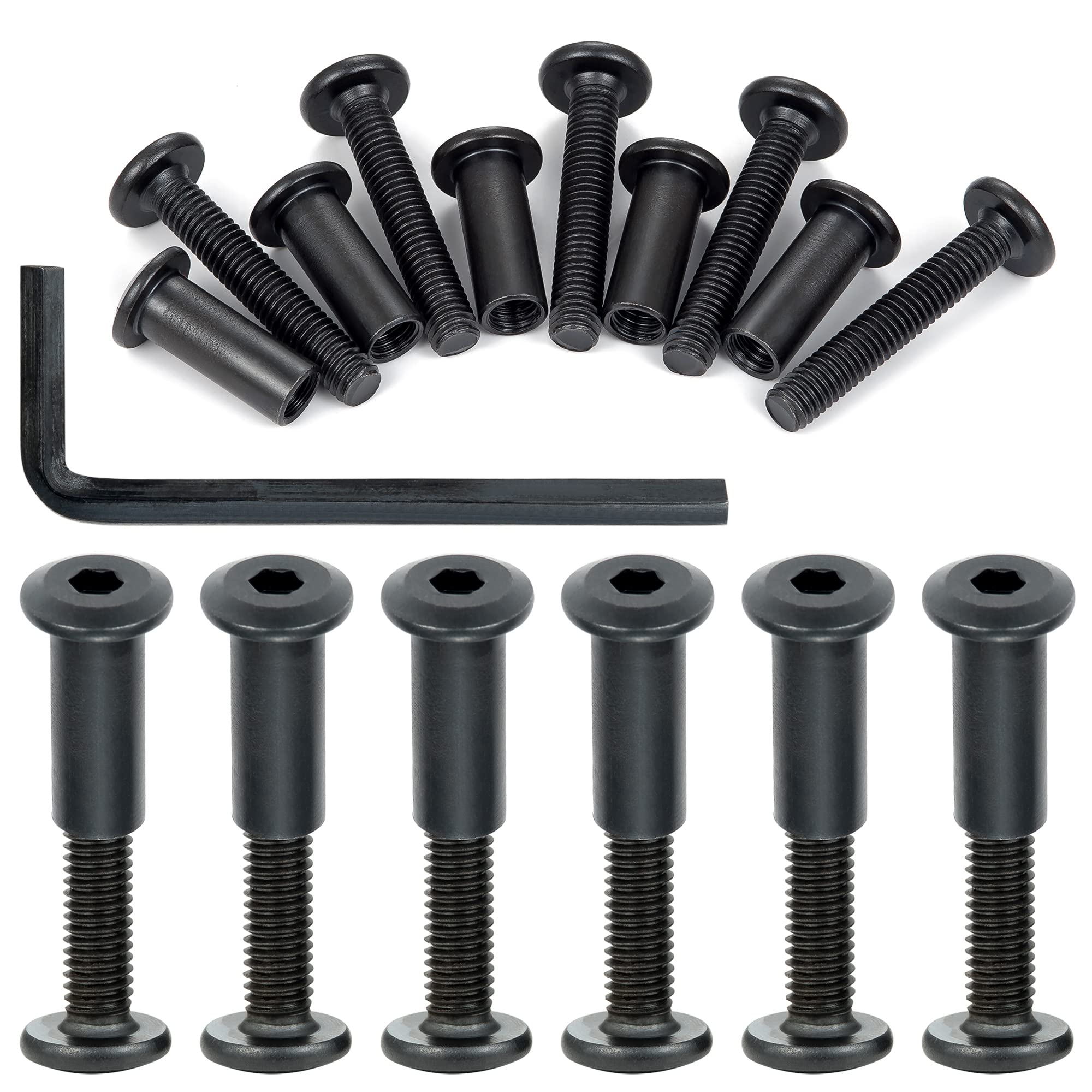 Snapklik.com : PGMJ 40 Sets Bolts And Nuts - M6 Nuts Black Hex Bolt ...