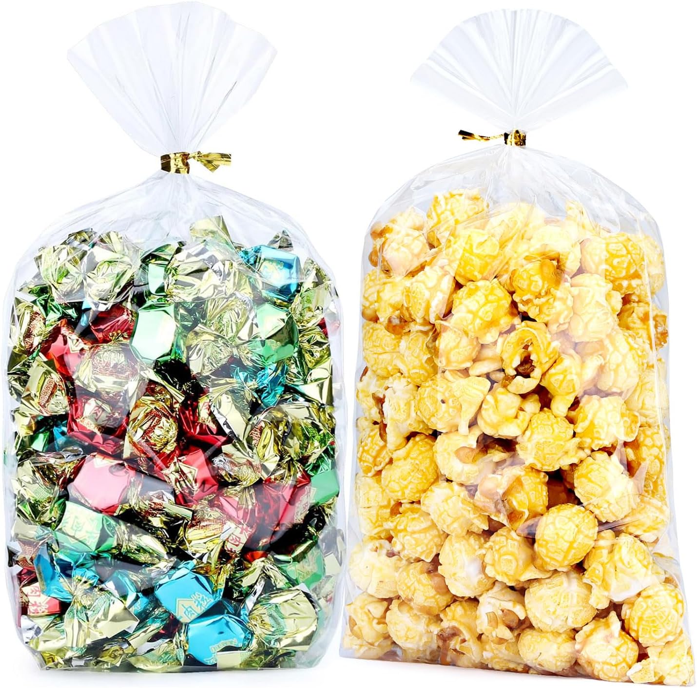 Amazon.com: OYAVISR Clear Candy Bags 100pcs 6X10 Cellophane Treat Bags ...