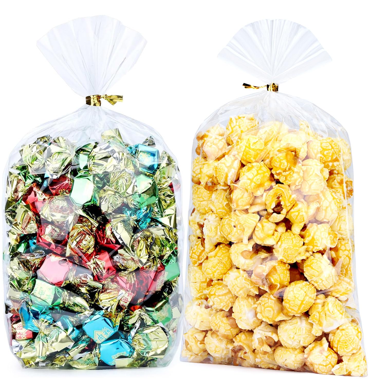 Amazon.com: OYAVISR Clear Candy Bags 100pcs 6X10 Cellophane Treat Bags ...
