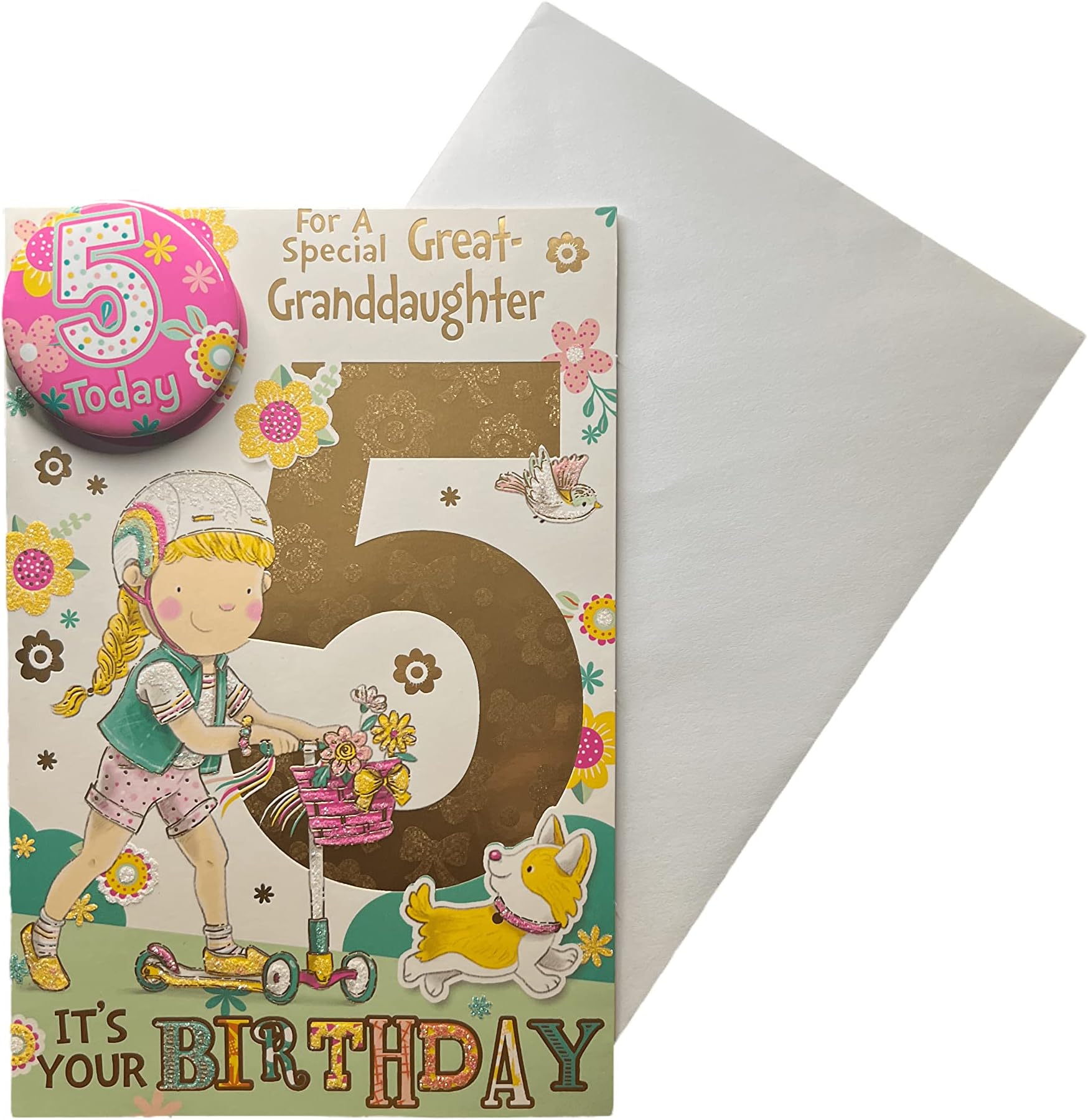 Twizler 5th Birthday Card Girl Fairy Princess - Age 5 Birthday Card ...