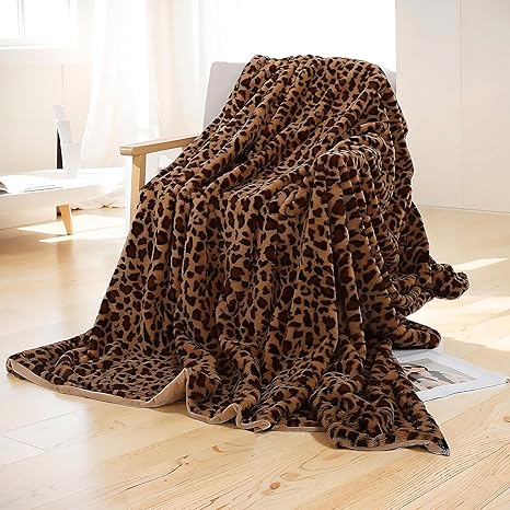 Amazon.com: UKELER Leopard Throw Blanket 50''x60'', 480 GSM Double ...