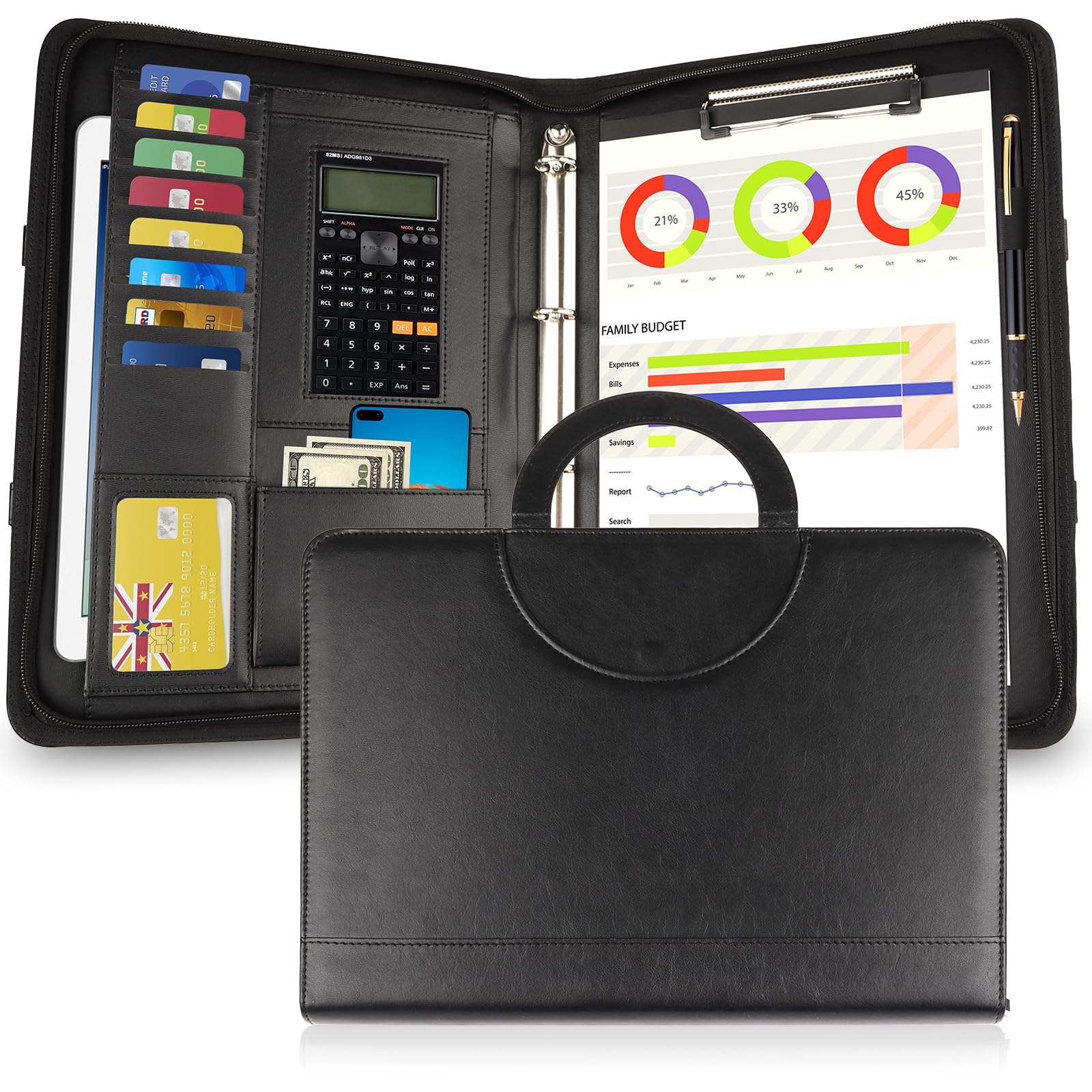 Business Folio Farrar & Tanner Zipped Premium Nappa Leather A4