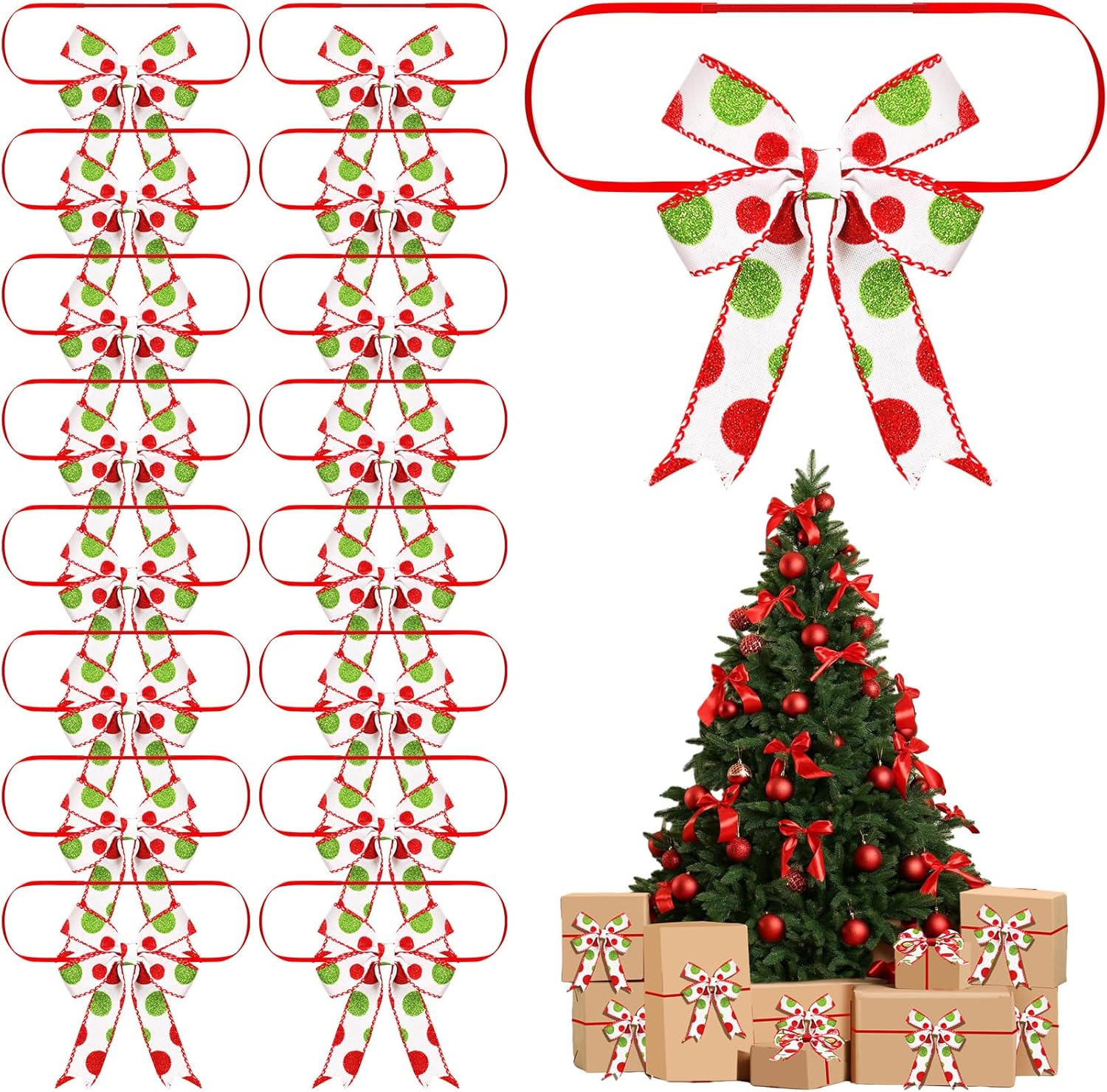 Amazon.com: Crowye 36 Pcs Christmas Stretch Loops with Bows Elastic ...