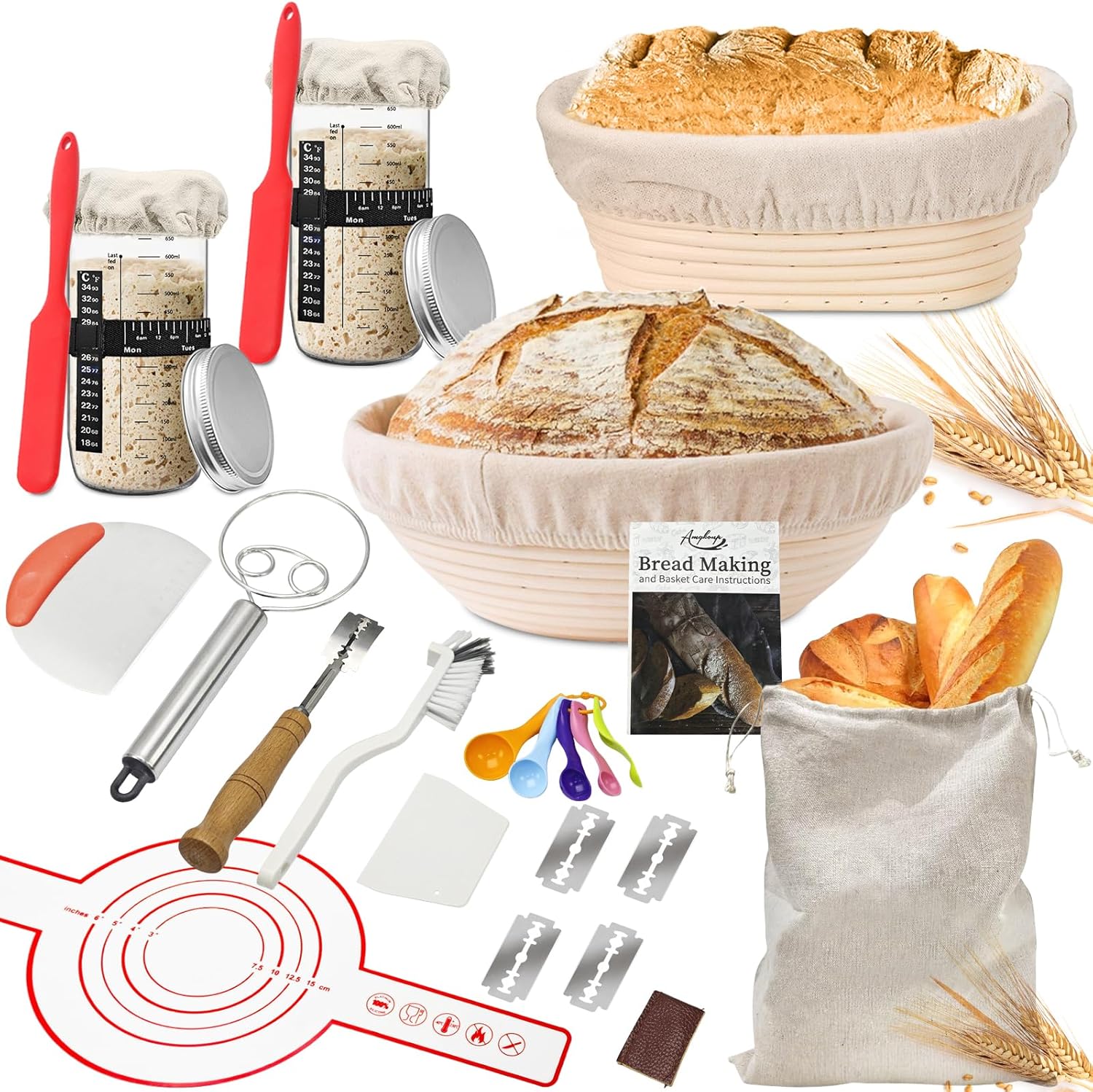Amazon.com: Amgkonp 22Pack Sourdough Bread Baking Supplies,25oz ...