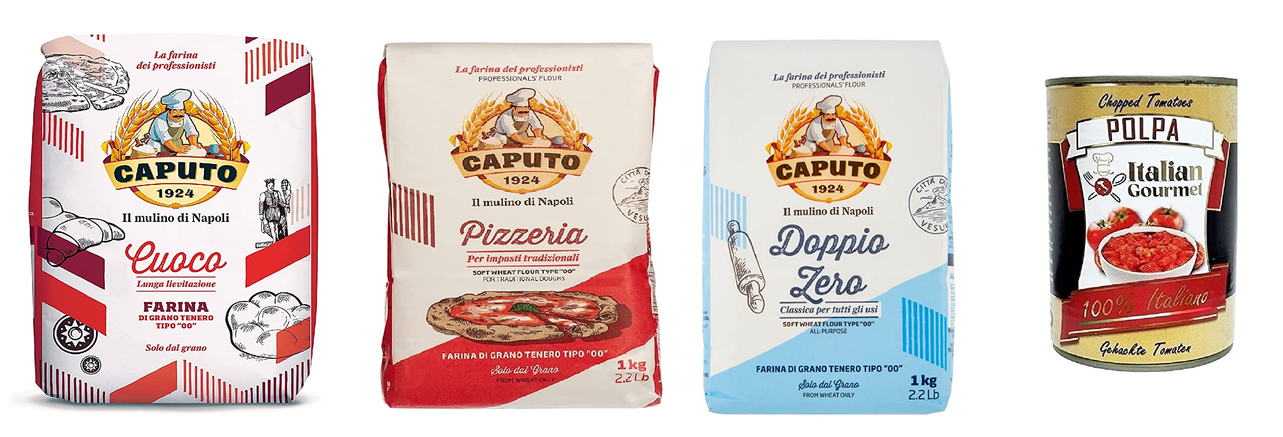 Buy Test Pack Caputo Cuoco Pizzeria Doppio Zero Farina Pizza Flour 3 x ...