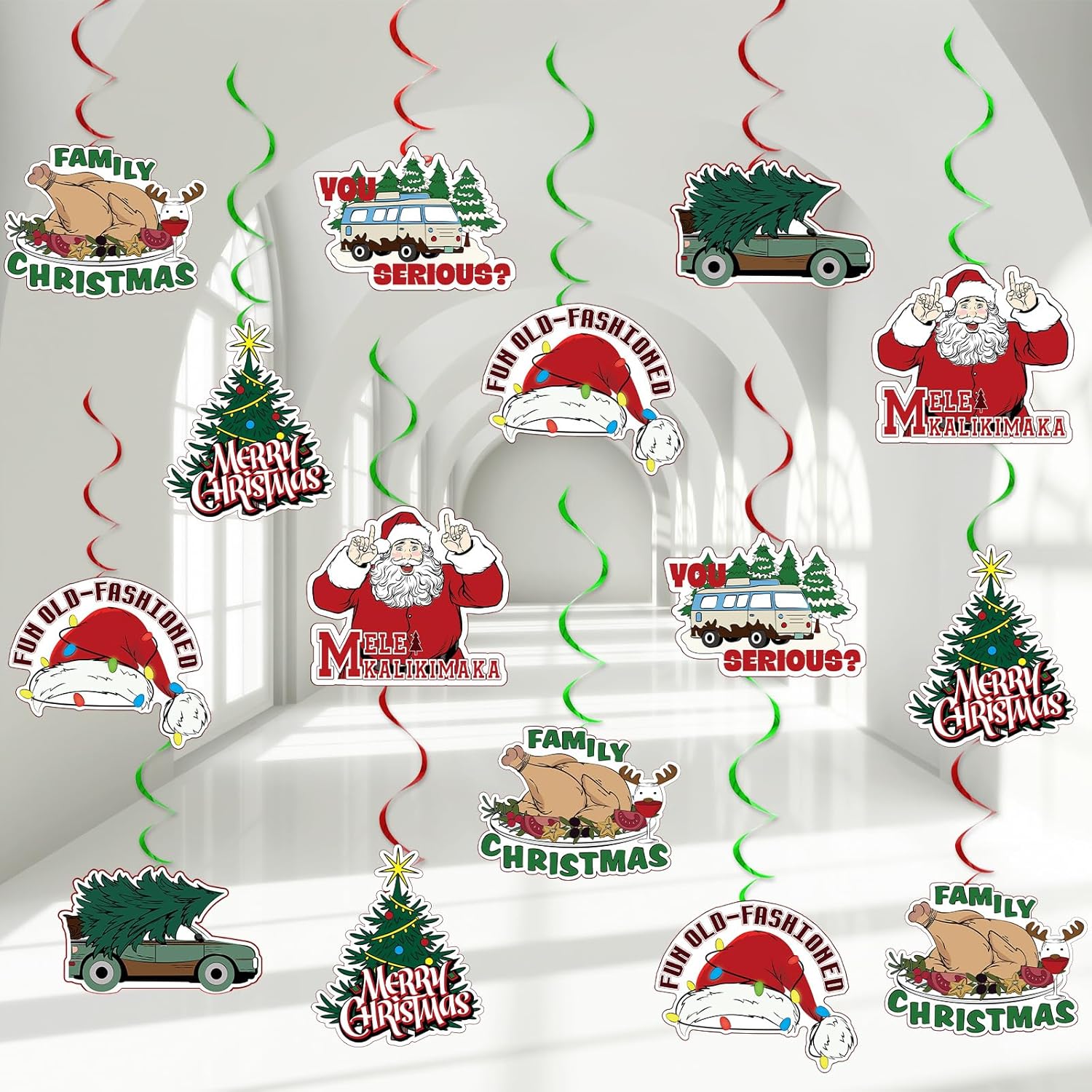 Amazon.com: 60Pcs Funny Christmas Party Hanging Swirls Decorations Xmas ...