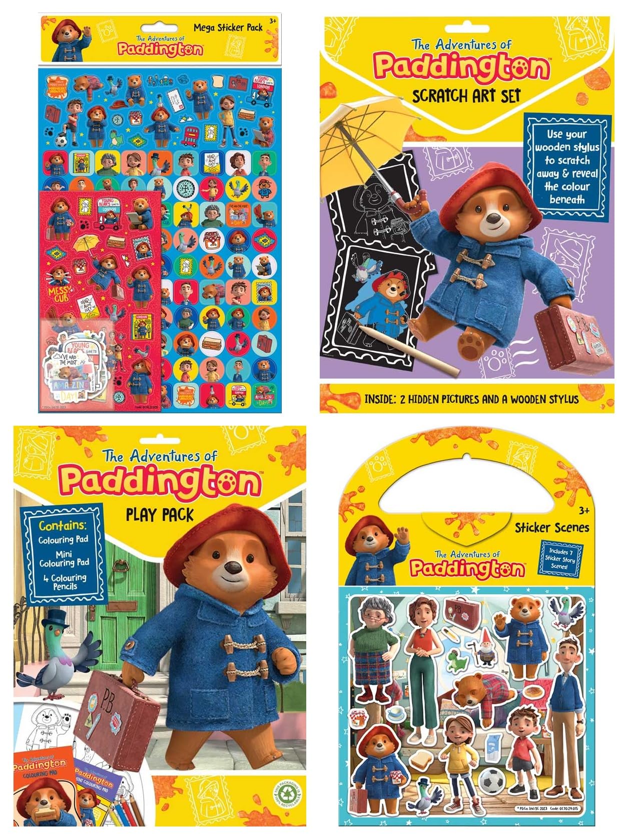 Anila's Paddington Activity Set with Play Pack, Mega Sticker Pack ...